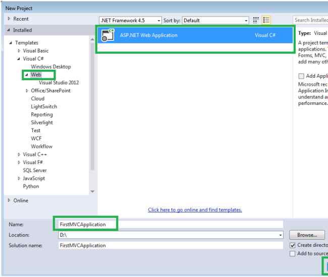 ASP.NET MVC First Application Step By Step
